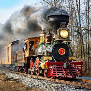 Northern Central Railway #17, Vintage Steam Railroad Photo, Train Gift ...