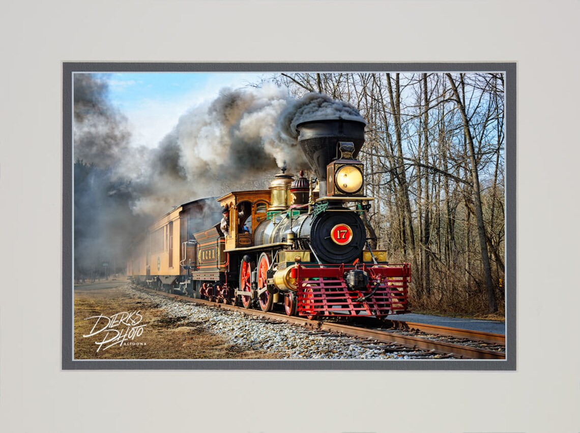Northern Central Railway #17, Vintage Steam Railroad Photo, Train Gift ...