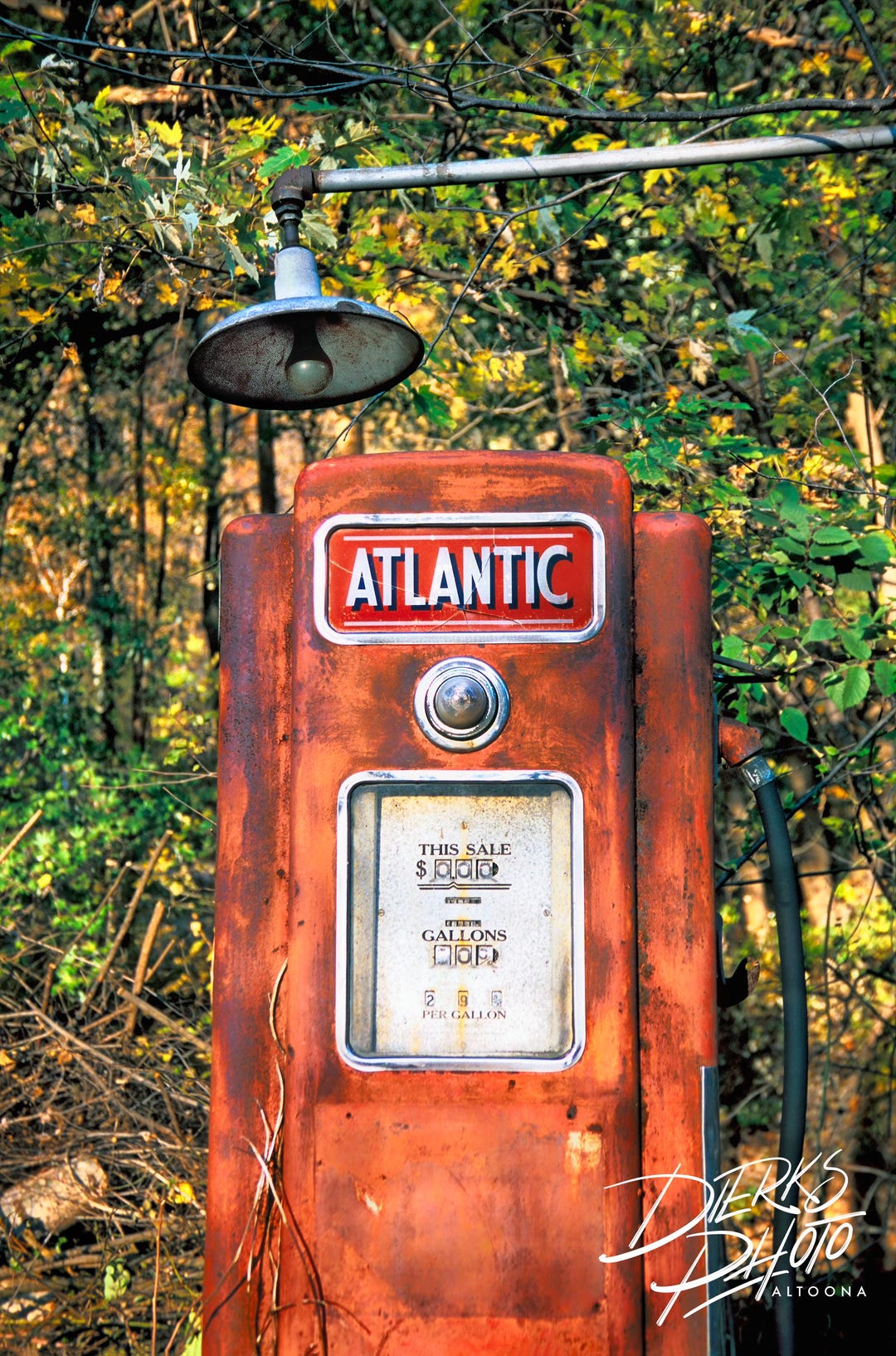 Vintage Atlantic Gas Pump Close up Photo, Old Country Gas Station Pump ...