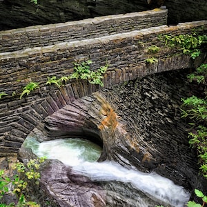 Watkins Glen Stone Arch Bridge Photo Print, Watkins Glen NY State Park ...