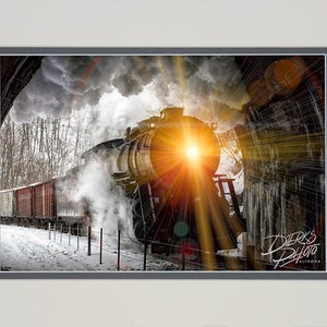 Smoky Vintage Steam Train in Tunnel Photo, Train Headlight, Western ...