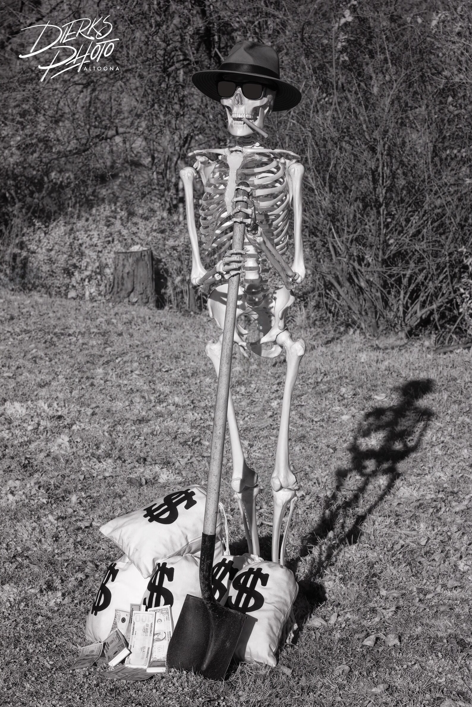 Skeleton Burying Money Photo, Skeleton Banking, Halloween Skeleton ...