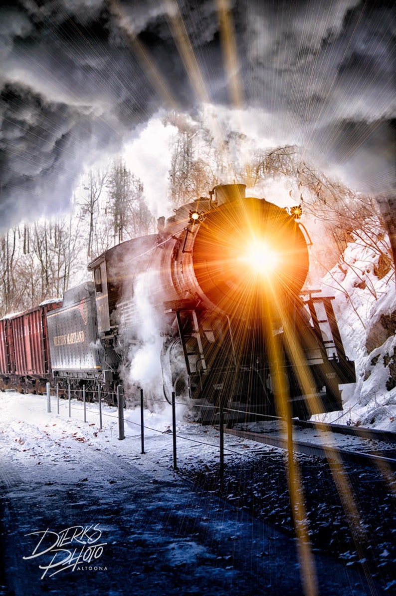 Vintage Steam Train in Tunnel Photo, Railfan Photo Gift, Western ...