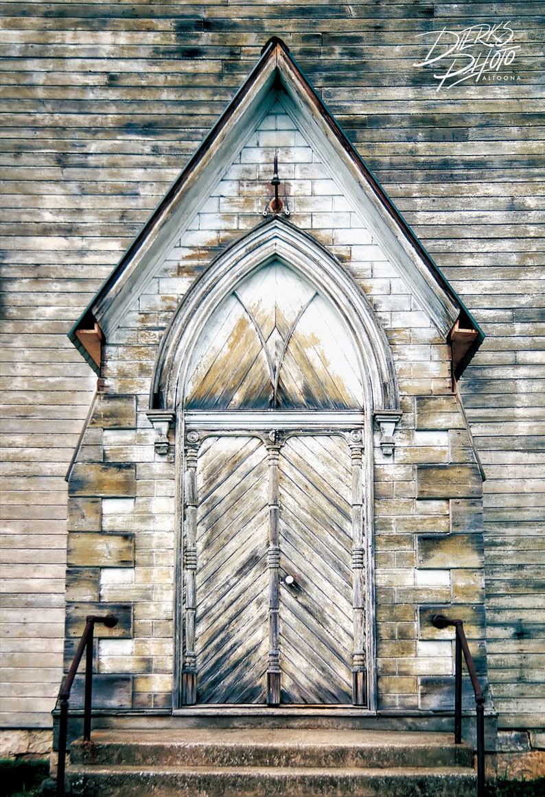 Old Weathered Wooden Church Door Photo, Rustic Country Church Door ...