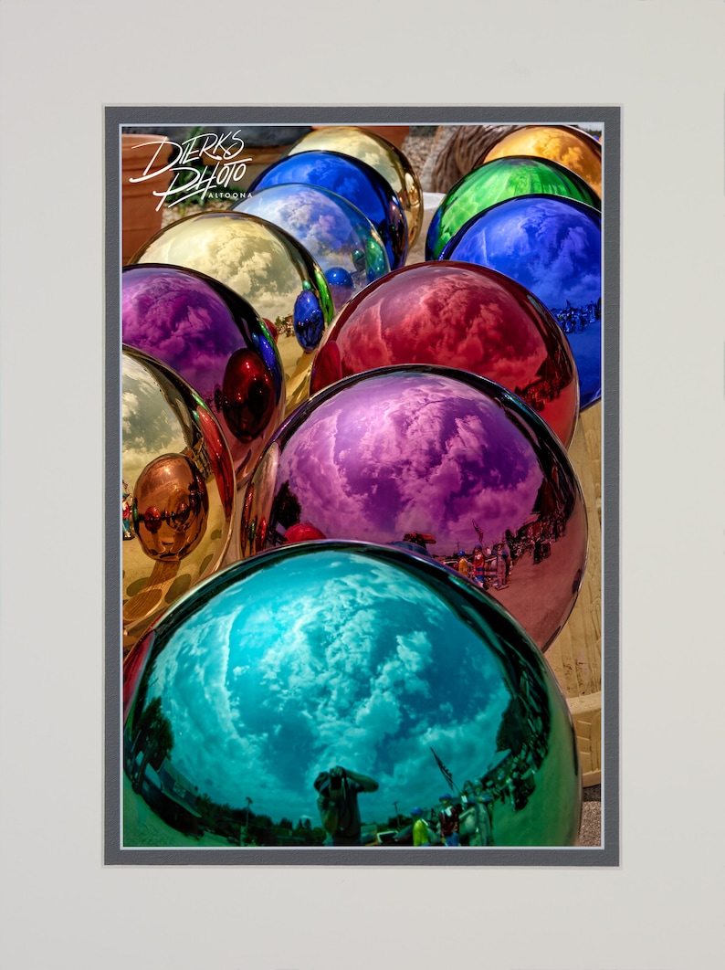 Very Colorful Gazing Balls Photo, Happy Wall Decor, Childs Room Art ...