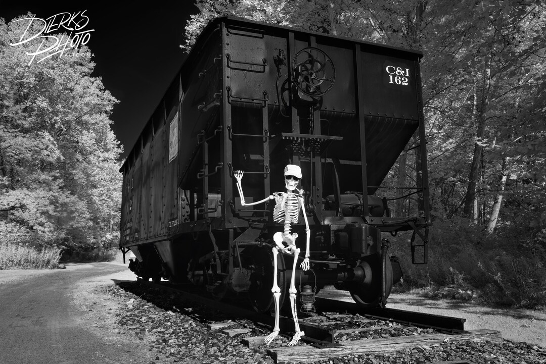 Skeleton Railroad Worker Photo, Haunted Train, Railroad Brakeman Ghost ...