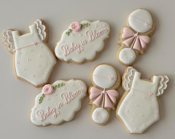 Baby Shower Cookies, Baby Clothes Cookies, Gender Reveal, Baby Dress ...