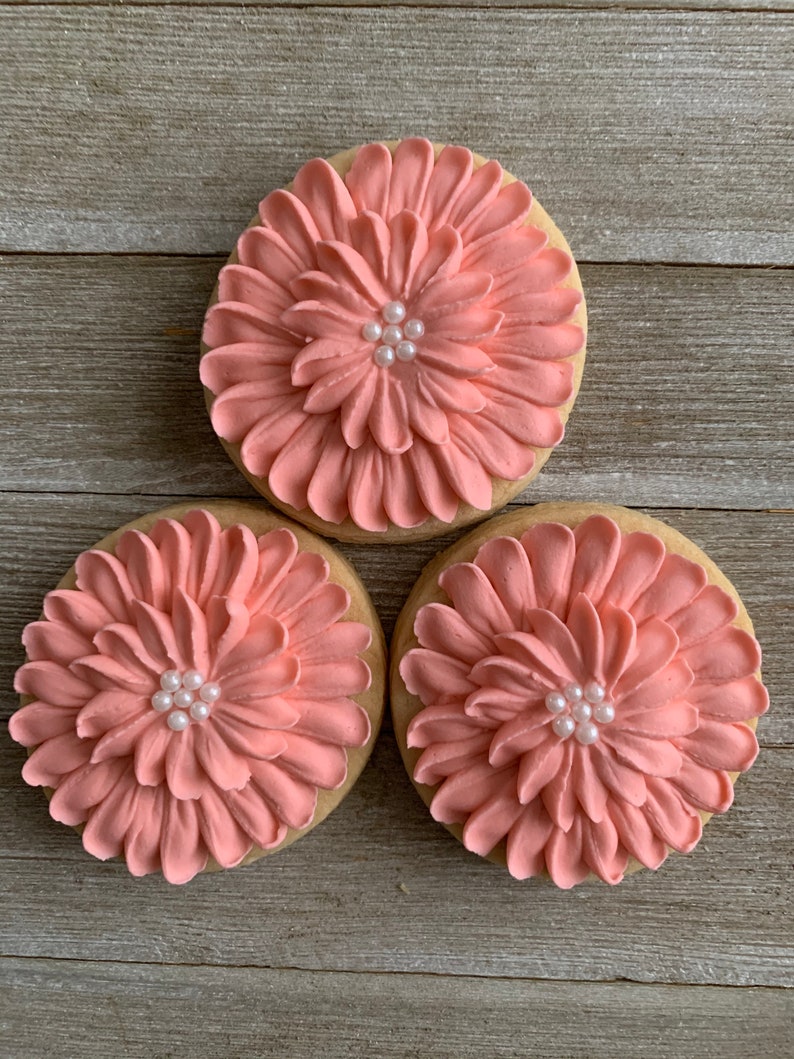 Flower Cookies Flower Cookies Birthday Cookies Theme - Etsy