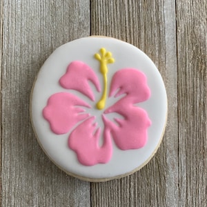 Hibiscus Flower Cookies Flower Cookies Birthday Cookies - Etsy
