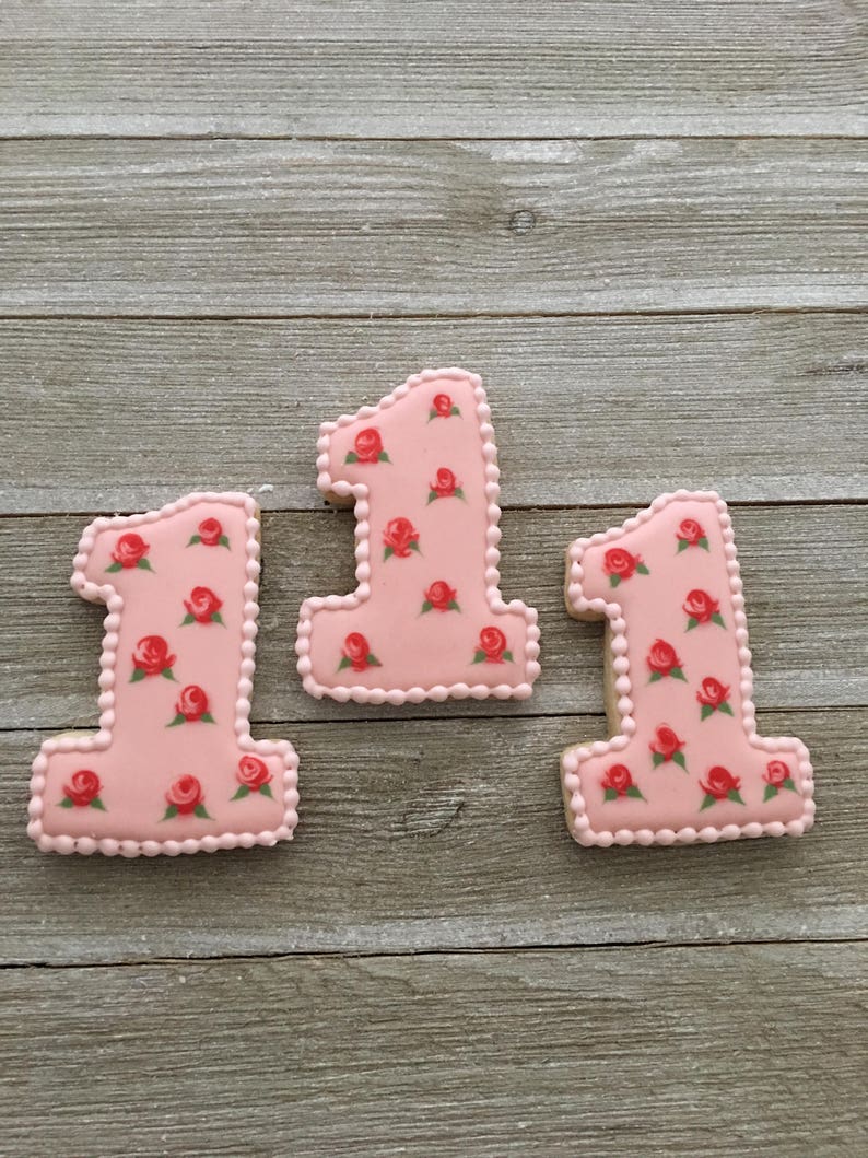 Number One Birthday Cookie Any Number Cookies Large - Etsy