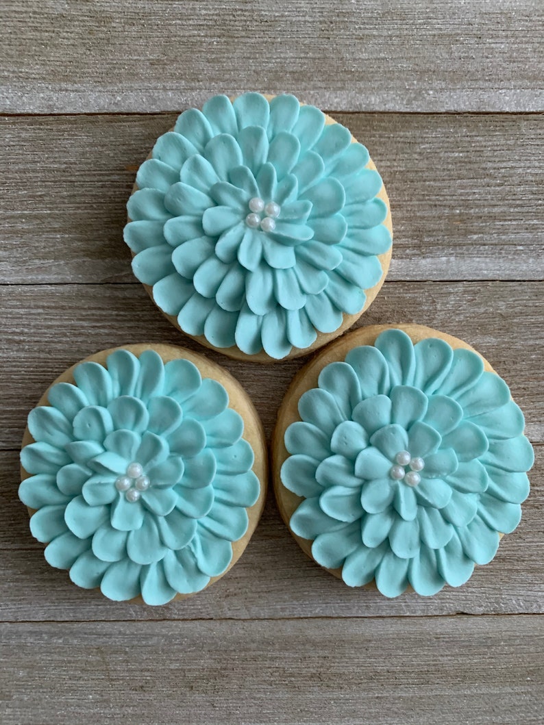 Flower Cookies Flower Cookies Birthday Cookies Theme - Etsy