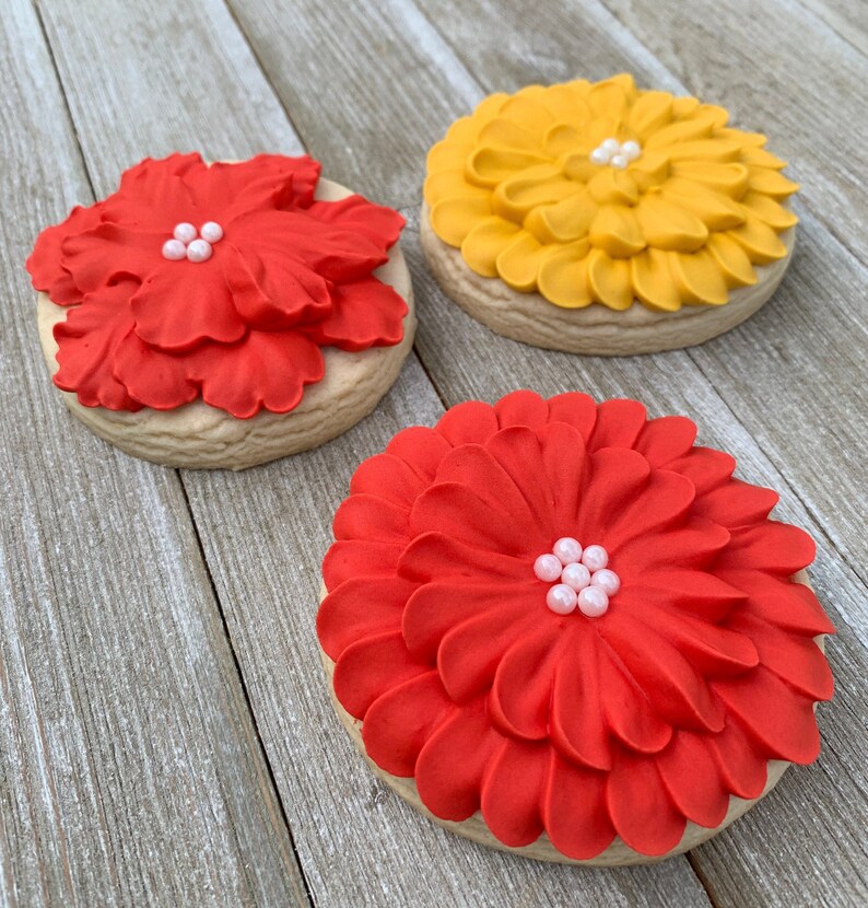 Flower Cookies Flower Cookies Birthday Cookies Theme | Etsy