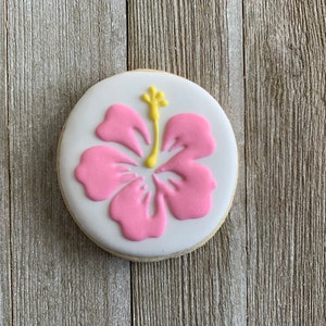Hibiscus Flower Cookies Flower Cookies Birthday Cookies - Etsy