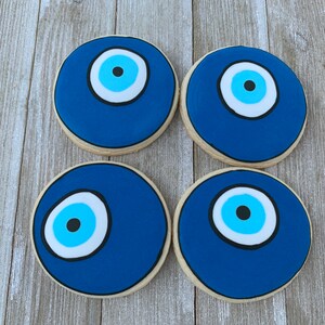 Evil Eye Cookies, Blue Evil Eye Cookies, Birthday Cookies, Theme ...
