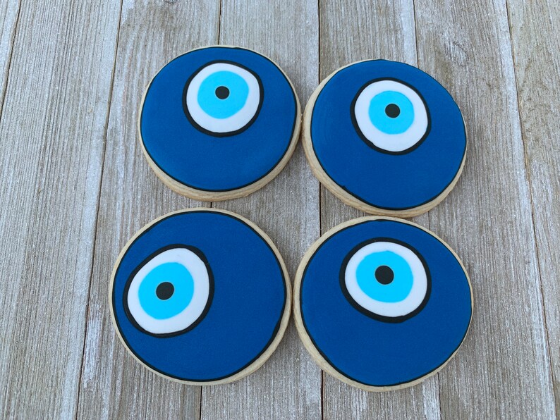 Evil Eye Cookies Blue Evil Eye cookies Birthday Cookies | Etsy