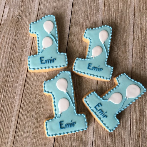 Number One Birthday Cookie Any Number Cookies Large - Etsy