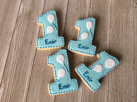 Number One Birthday Cookie Any Number Cookies Large - Etsy