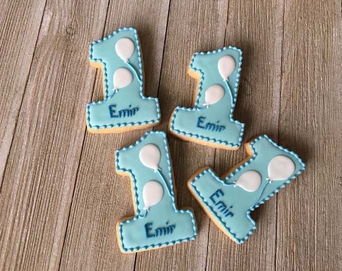 Number One Birthday Cookie Any Number Cookies, Large Cookies, Birthday ...