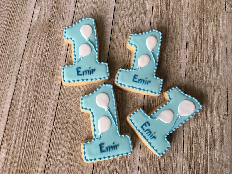 Number One Birthday Cookie Any Number Cookies Large - Etsy