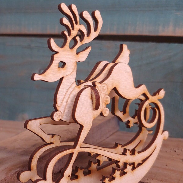 Utah Raptor Laser Cut Wooden Puzzle Rocker. Vector File for Laser ...