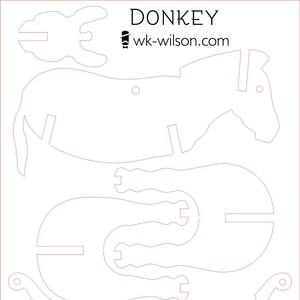 Donkey Laser Cut Wooden Puzzle Rocker. Vector File for Laser Cutting ...