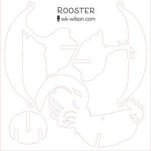 Rooster Laser Cut Wooden Puzzle Rocker. Vector File for Laser Cutting ...