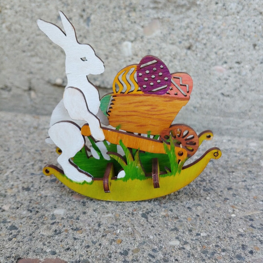 Easter Bunny Rocker Puzzle, Laser Cut Wood Vector File (digital ...