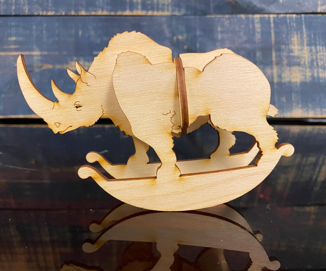 Rhino Rocker, Laser Cut Wooden Puzzle Vector File (digital Download) - Etsy