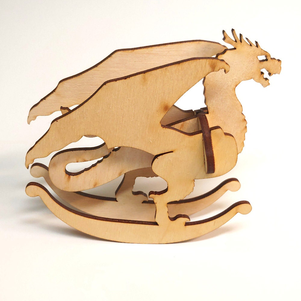 Wyvern Dragon Laser Cut Wooden Puzzle Rocker, Vector File (digital ...