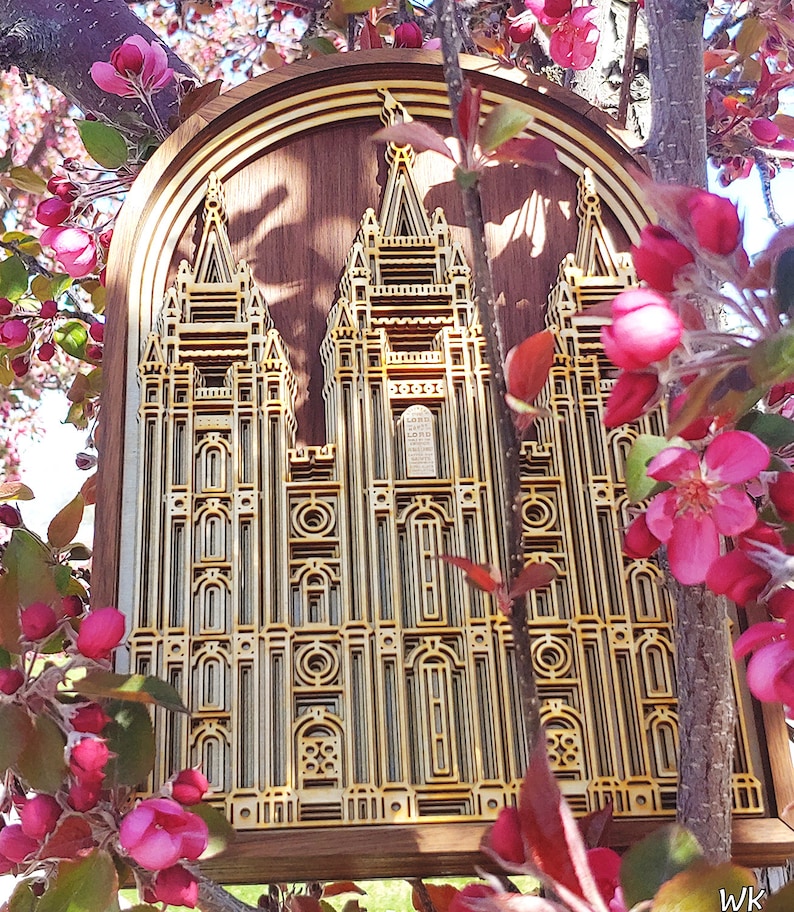 Salt Lake Temple Layered Wood Plaque 3D Layered Wood Temple - Etsy