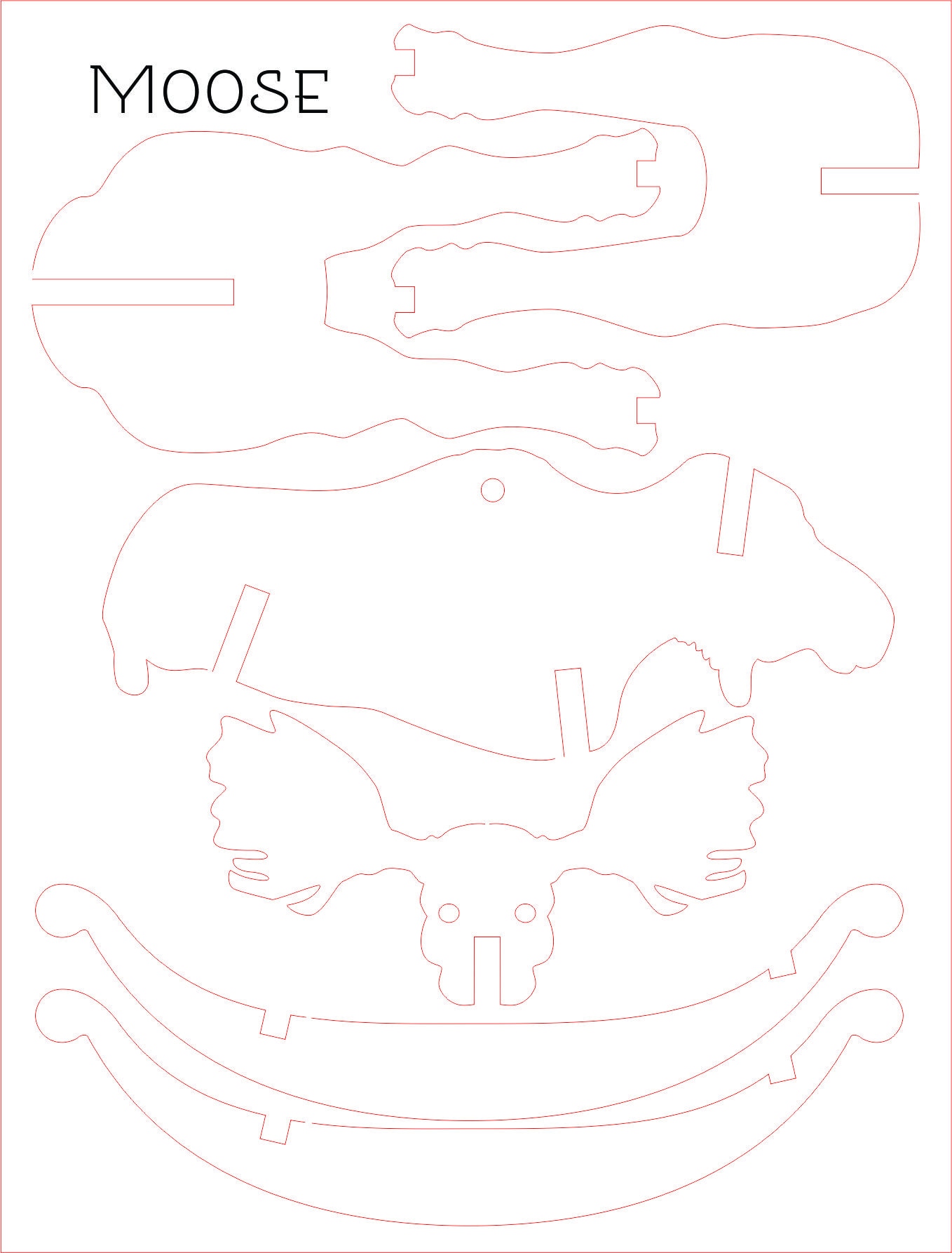 Moose Laser Cut Wooden Puzzle Rocker. Vector File for Laser Cutting ...