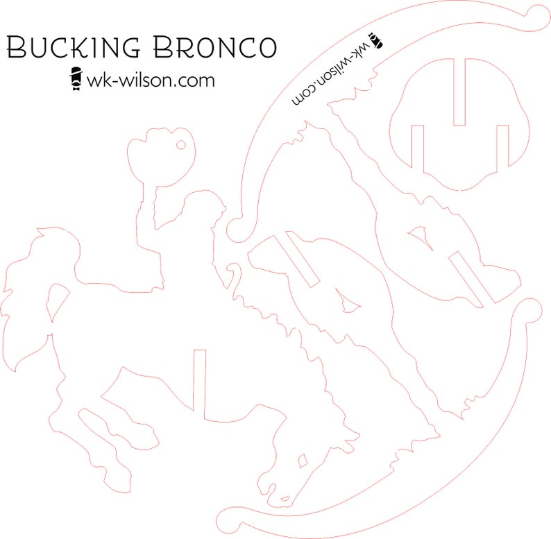 Bucking Bronco Laser Cut Wooden Puzzle Rocker. Vector File for - Etsy