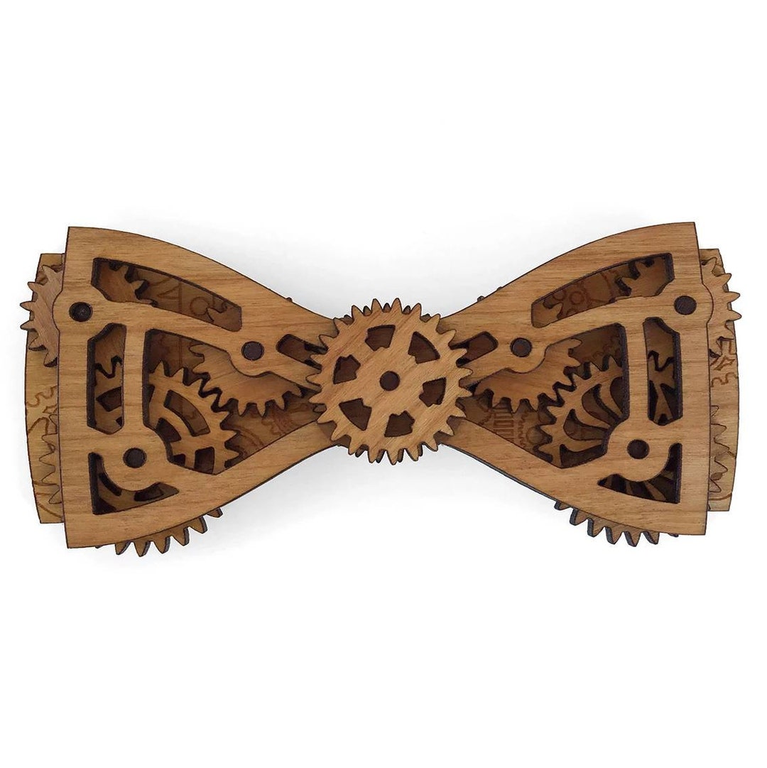 Moving Gear Bow Tie - Maximus Cherry Steampunk Fashion - Kinetic ...