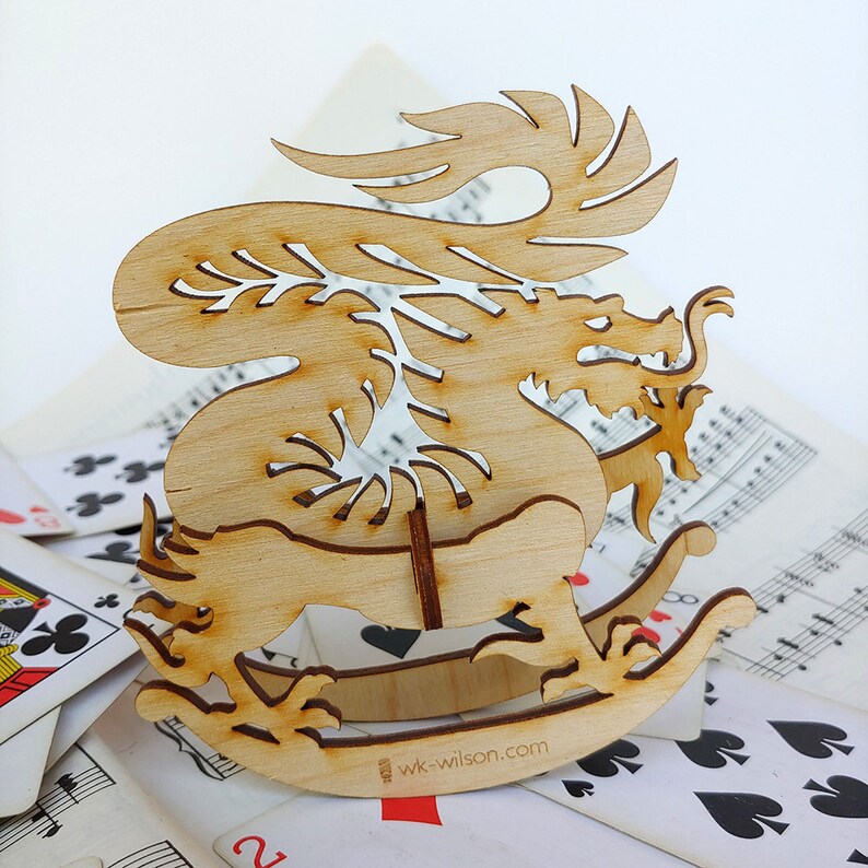 Dragon Laser Cut Wooden Puzzle Rocker. Vector File for Laser - Etsy