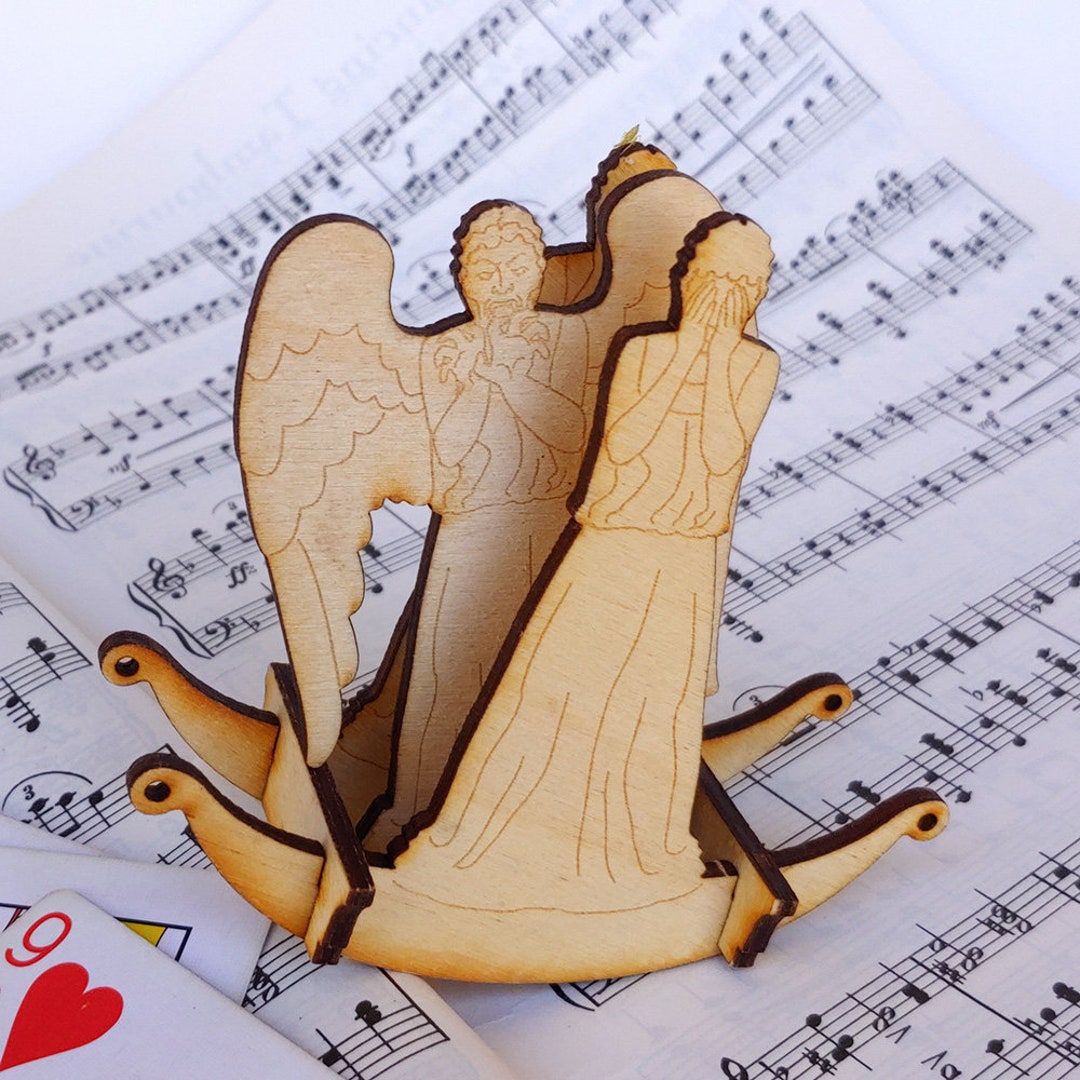 Weeping Angel Cut Wooden Puzzle Rocker. Vector File for Laser Cutting ...