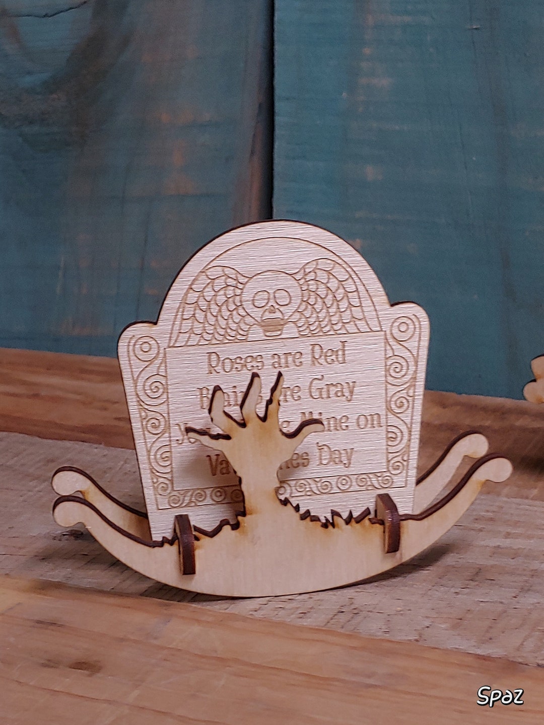 Haunted Tombstone Laser Cut Wooden Puzzle Rocker. Vector File for Laser ...