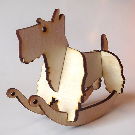 Scotty Dog Laser Cut Wooden Puzzle Rocker. Vector file for | Etsy