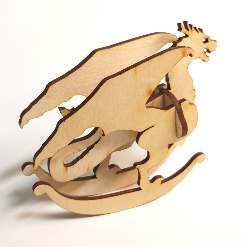 Wyvern Dragon Laser Cut Wooden Puzzle Rocker, Vector File (digital ...