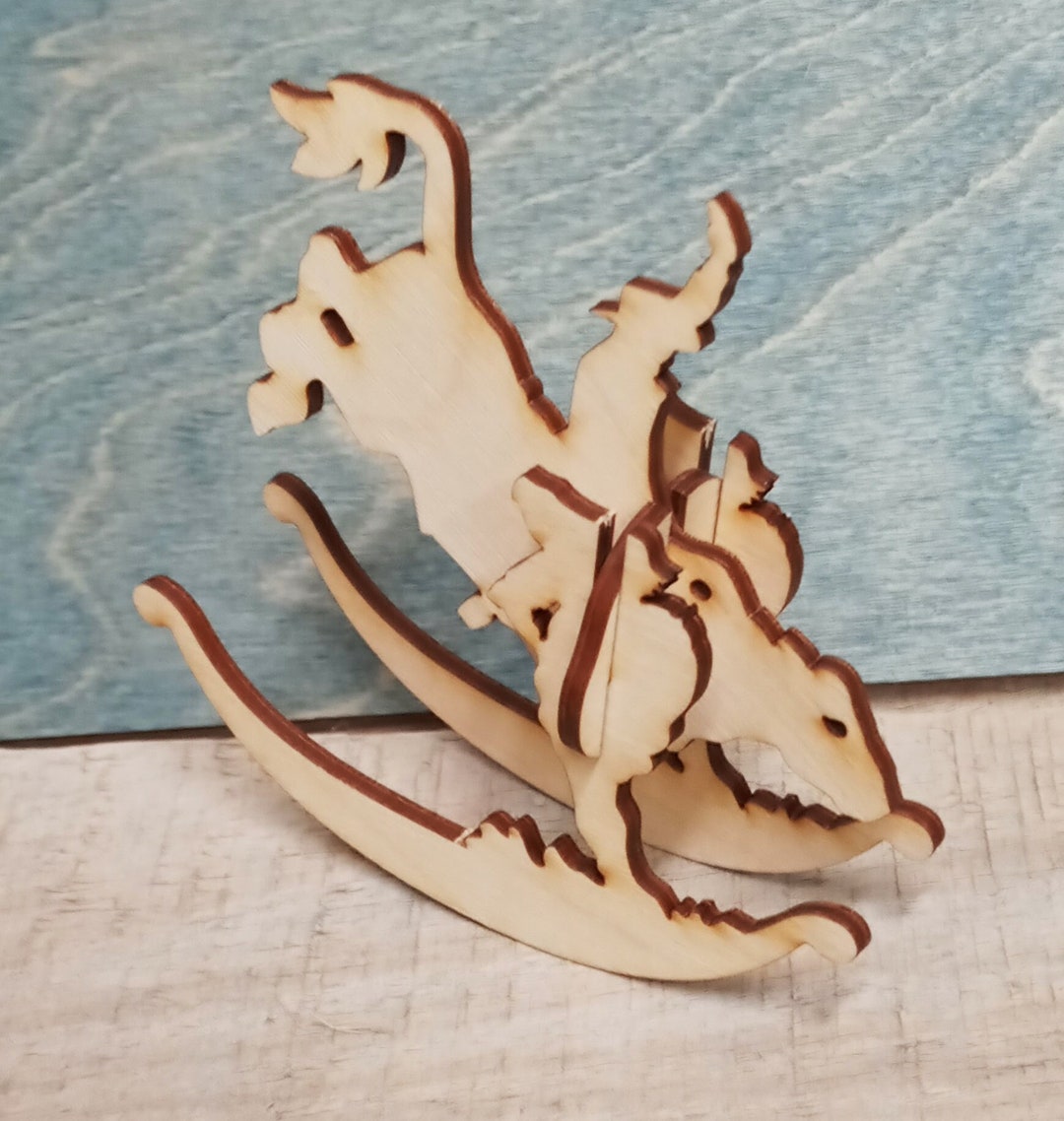 Bull Rider Wooden Puzzle Rocker, Laser Cut Vector File (instant ...