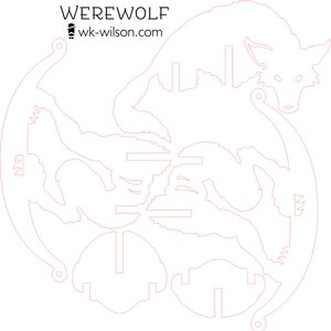Werewolf Cut Wooden Puzzle Rocker. Vector File for Laser Cutting, CNC ...