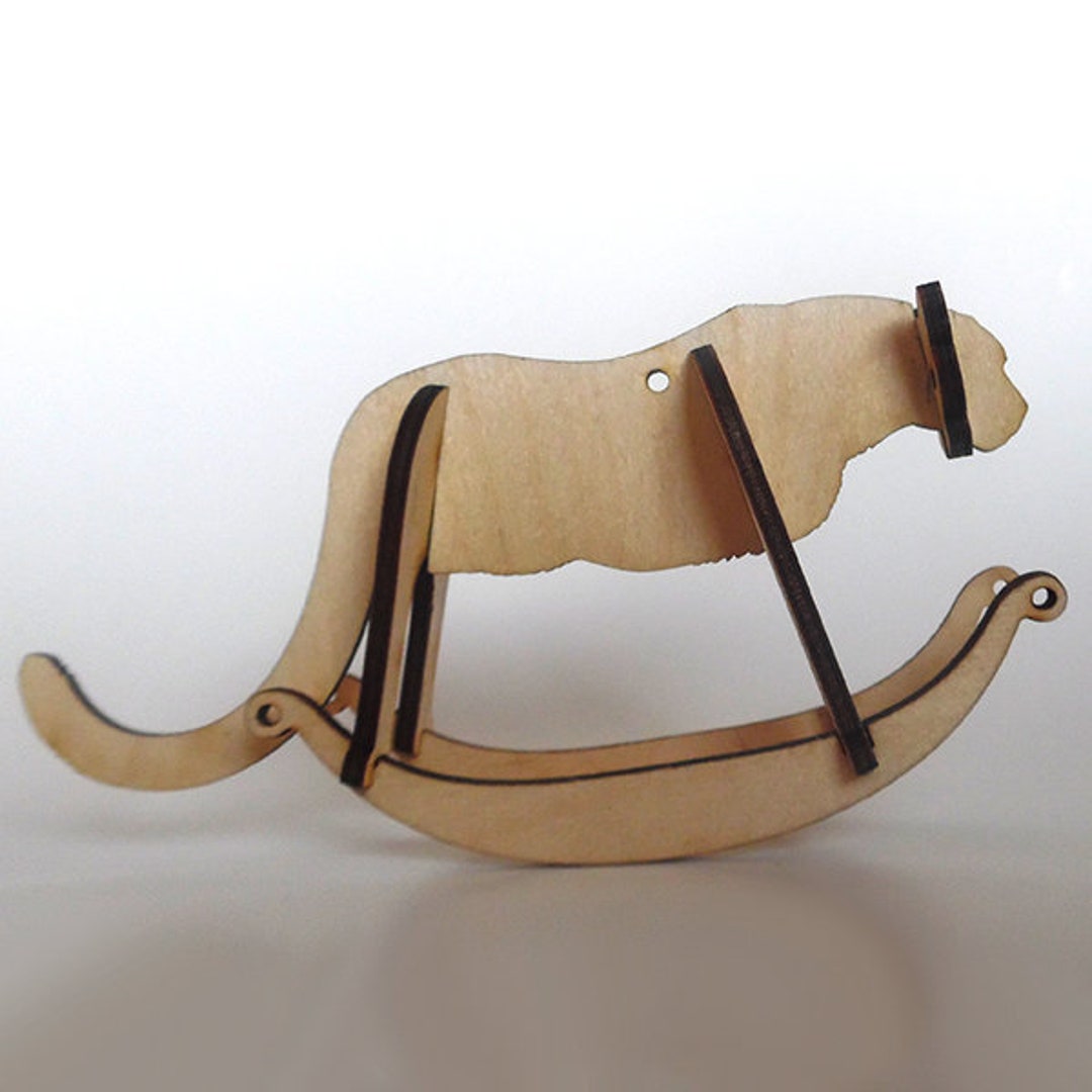 Cougar Laser Cut Wooden Puzzle Rocker. Vector File for Laser Cutting ...