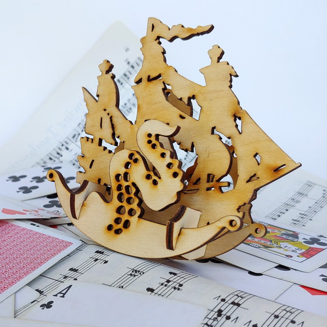 Kraken Laser Cut Wooden Puzzle Rocker. Vector File for Laser Cutting ...