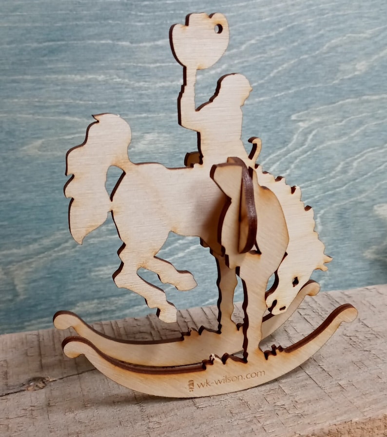 Bucking Bronco Laser Cut Wooden Puzzle Rocker. Vector File for - Etsy