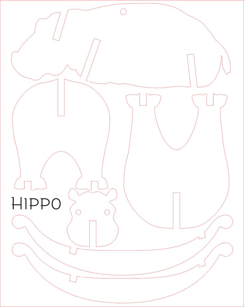 Hippo Rocker Puzzle, Laser Cut Wood Vector File (digital Download) - Etsy