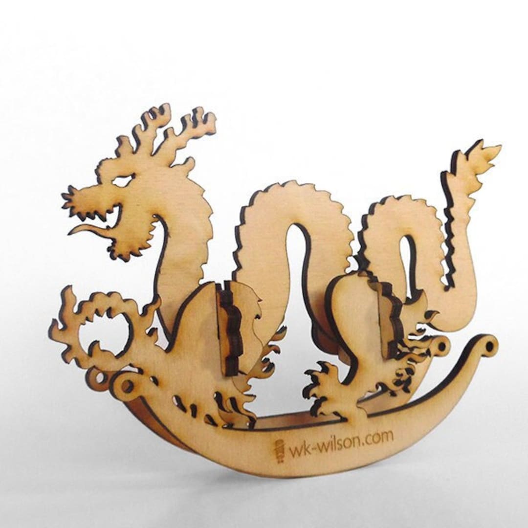 Chinese Dragon Laser Cut Wooden Puzzle Rocker. Vector File for Laser ...