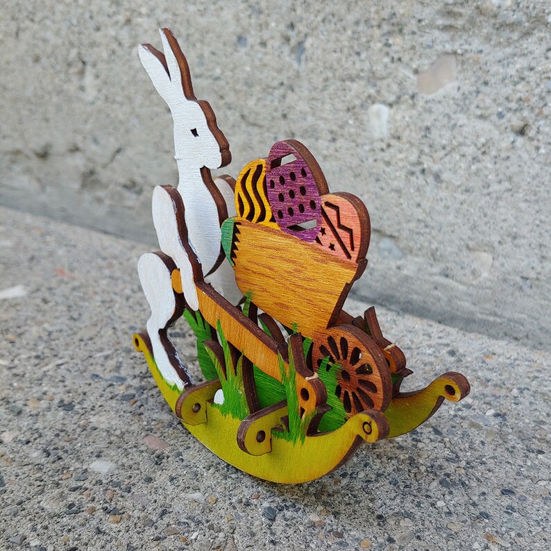 Easter Bunny Rocker Puzzle, Laser Cut Wood Vector File (digital ...
