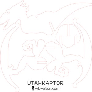 Utah Raptor Laser Cut Wooden Puzzle Rocker. Vector File for Laser ...