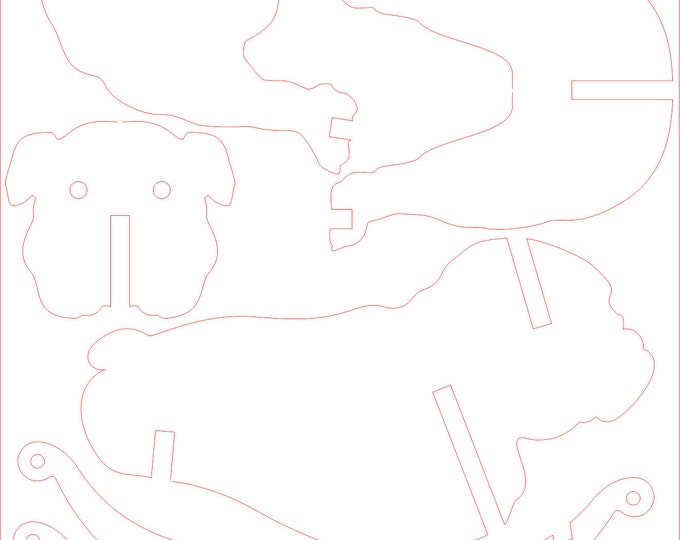 Bull Dog Laser Cut Wooden Puzzle Rocker. Vector File for Laser | Etsy