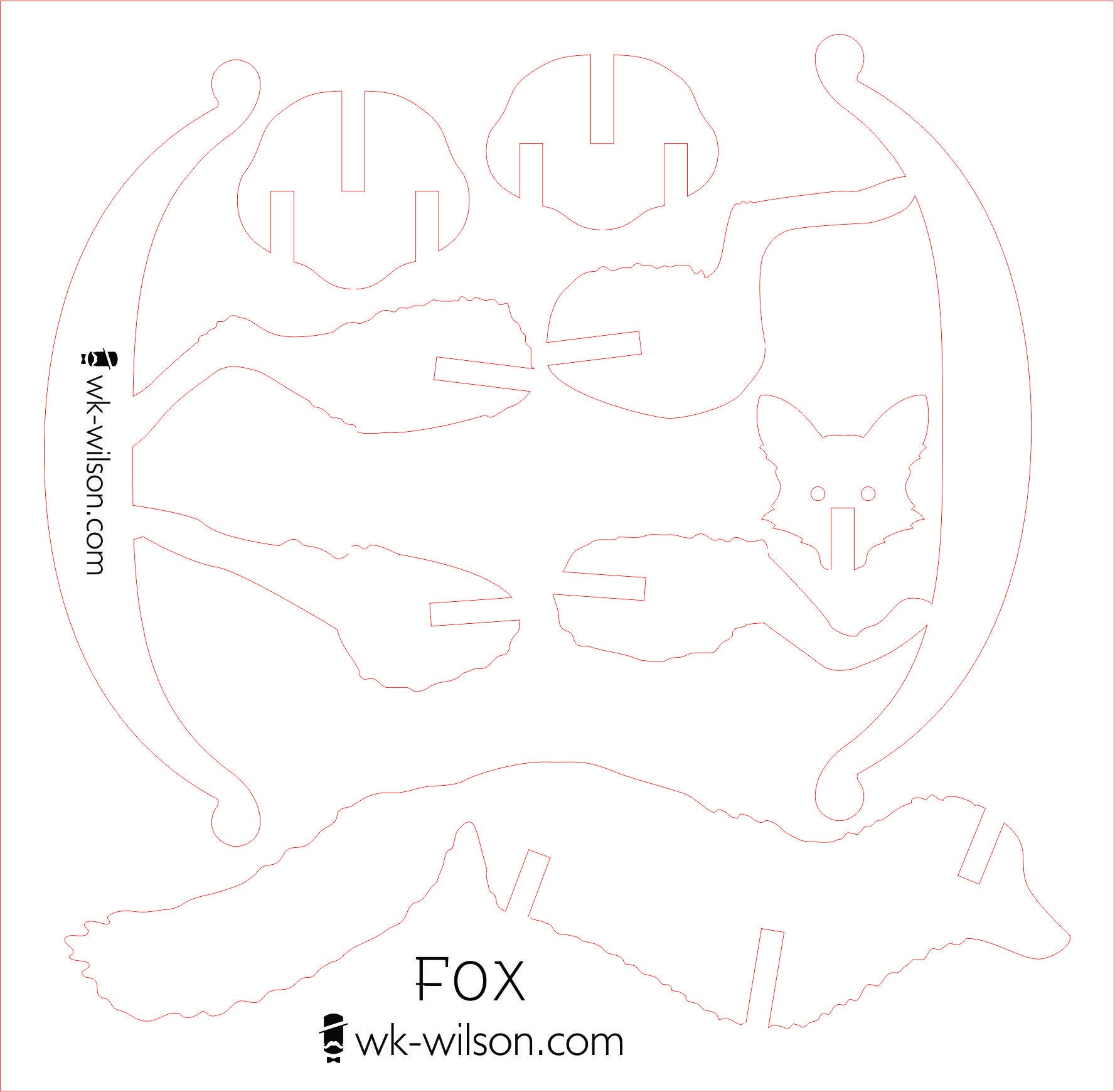 Fox Laser Cut Wooden Puzzle Rocker. Vector File for Laser Cutting, CNC ...