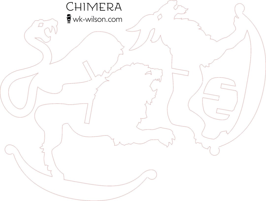 Chimera Laser Cut Wooden Puzzle Rocker. Vector File for Laser Cutting ...